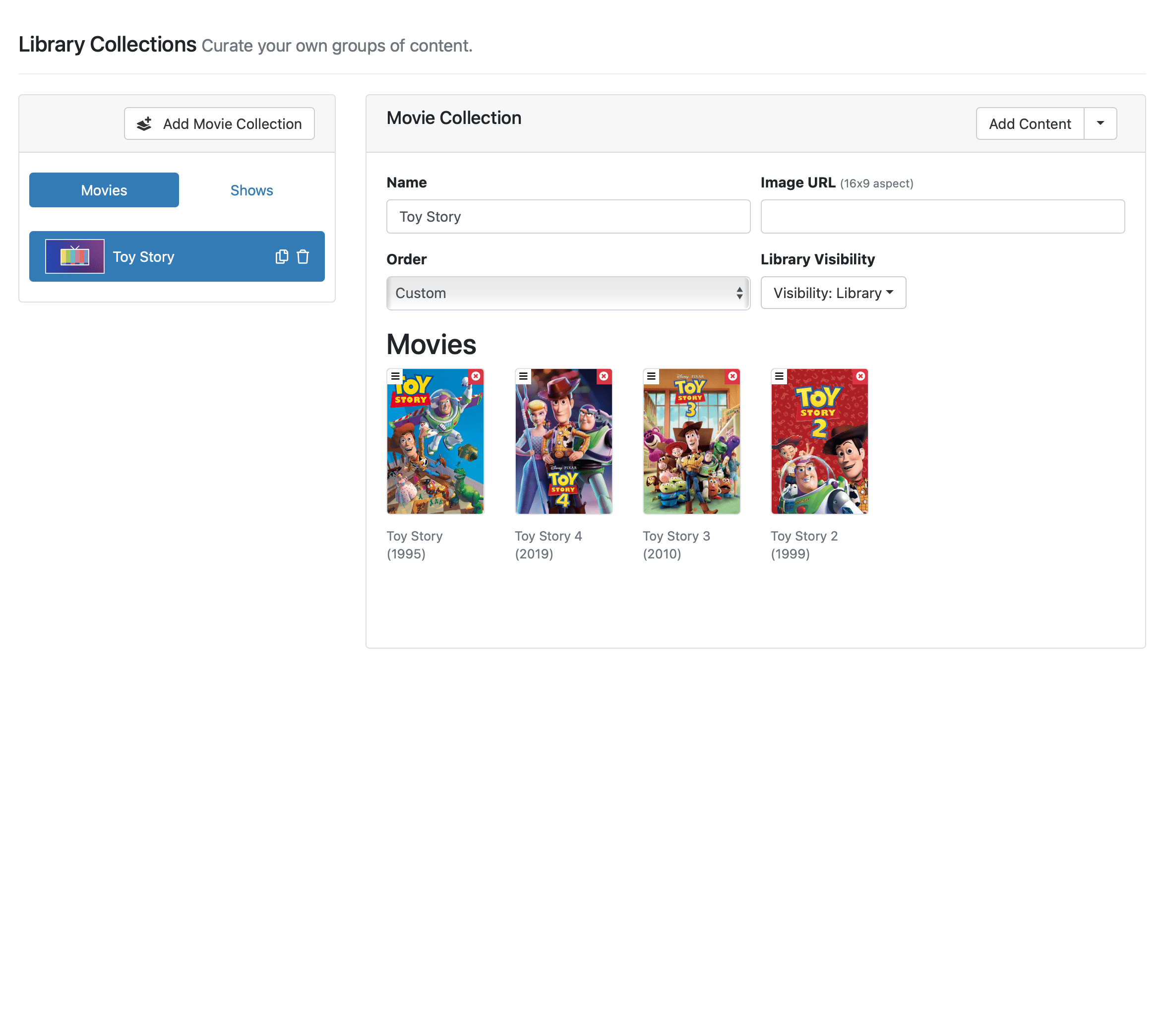 Channels Support - Library Collections